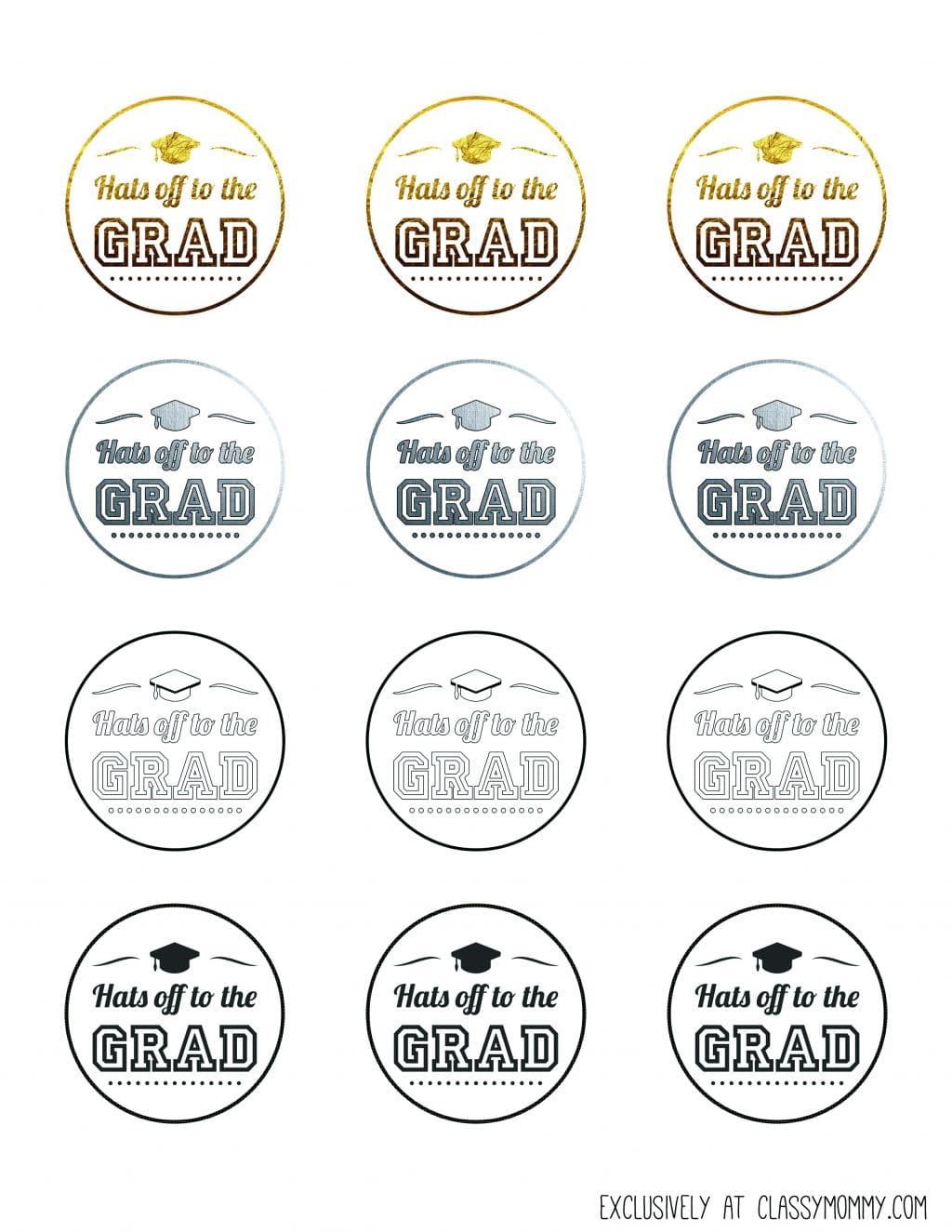 Free Printable Graduation Cupcake Toppers - Classy Mommy