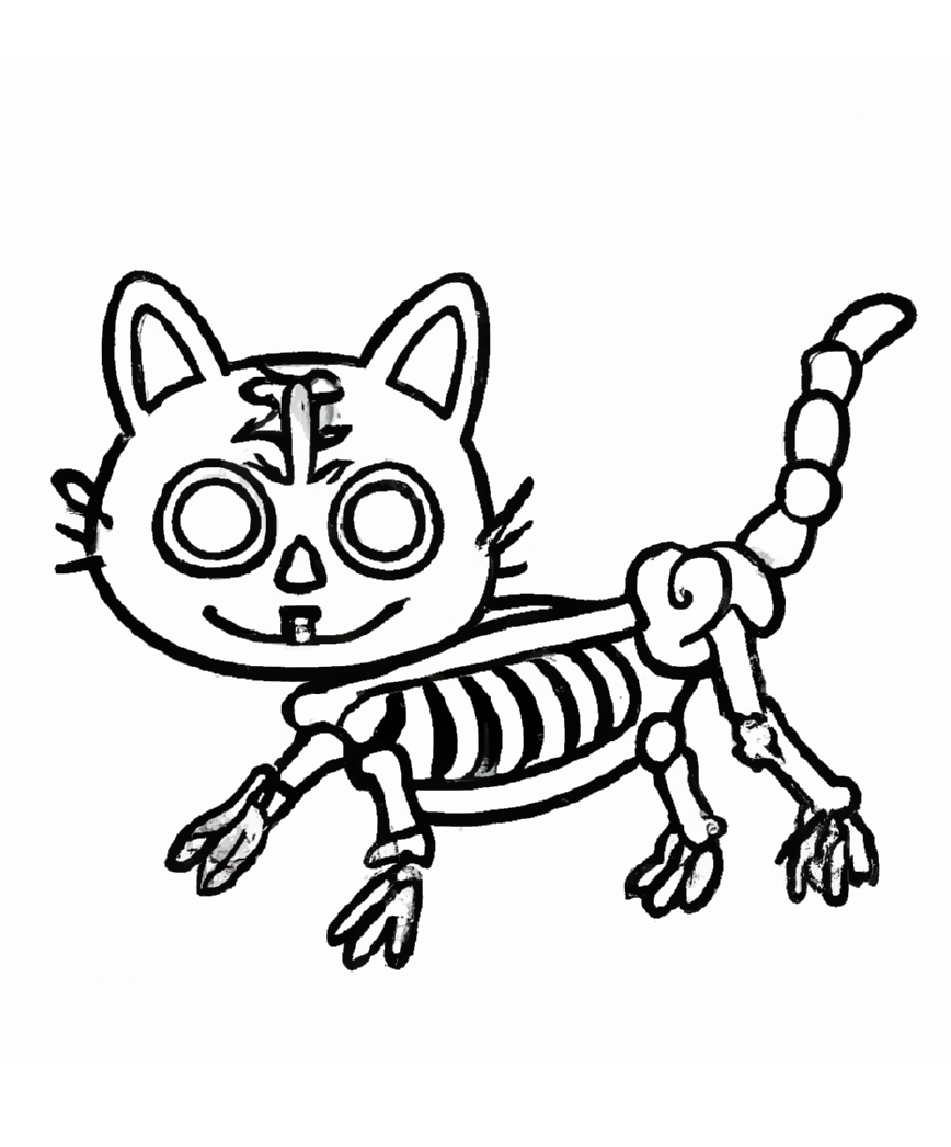 8 Free Printable Skeleton Cat Coloring Pages