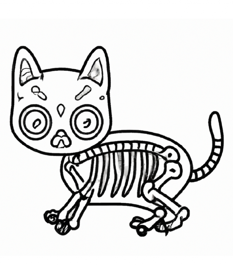 8 Free Printable Skeleton Cat Coloring Pages