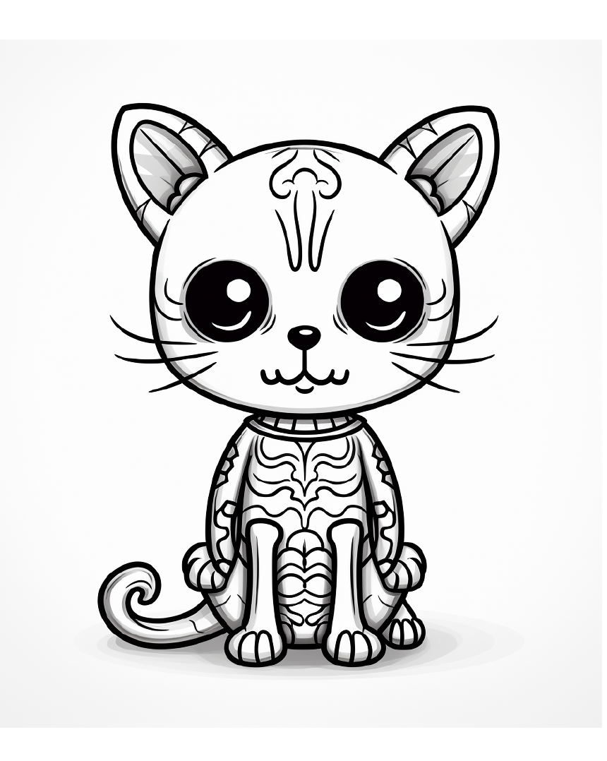 8 Free Printable Skeleton Cat Coloring Pages