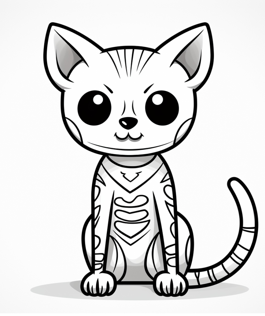 8 Free Printable Skeleton Cat Coloring Pages