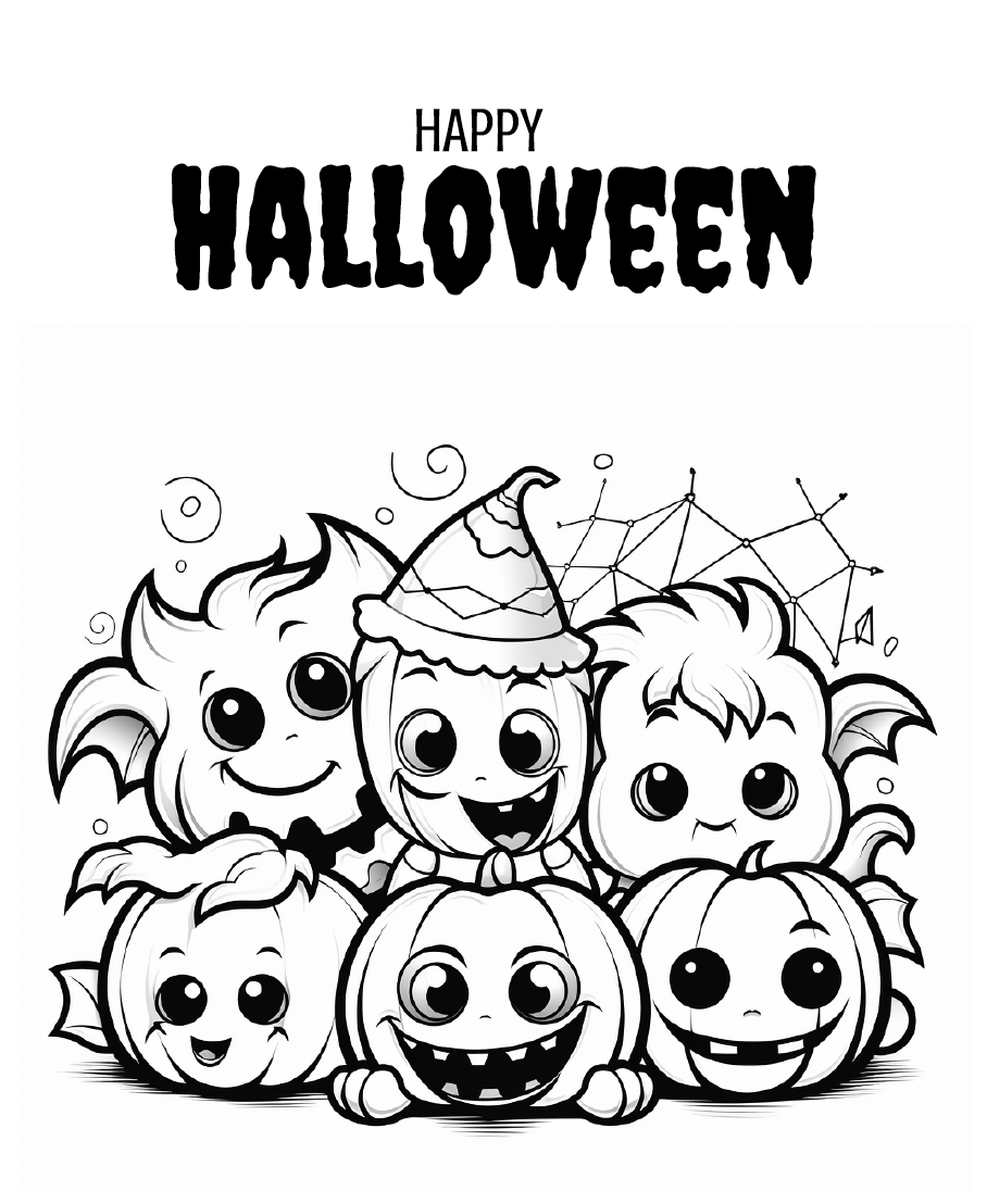 Cute Baby Monster Halloween Coloring Pages - Free printable coloring ...