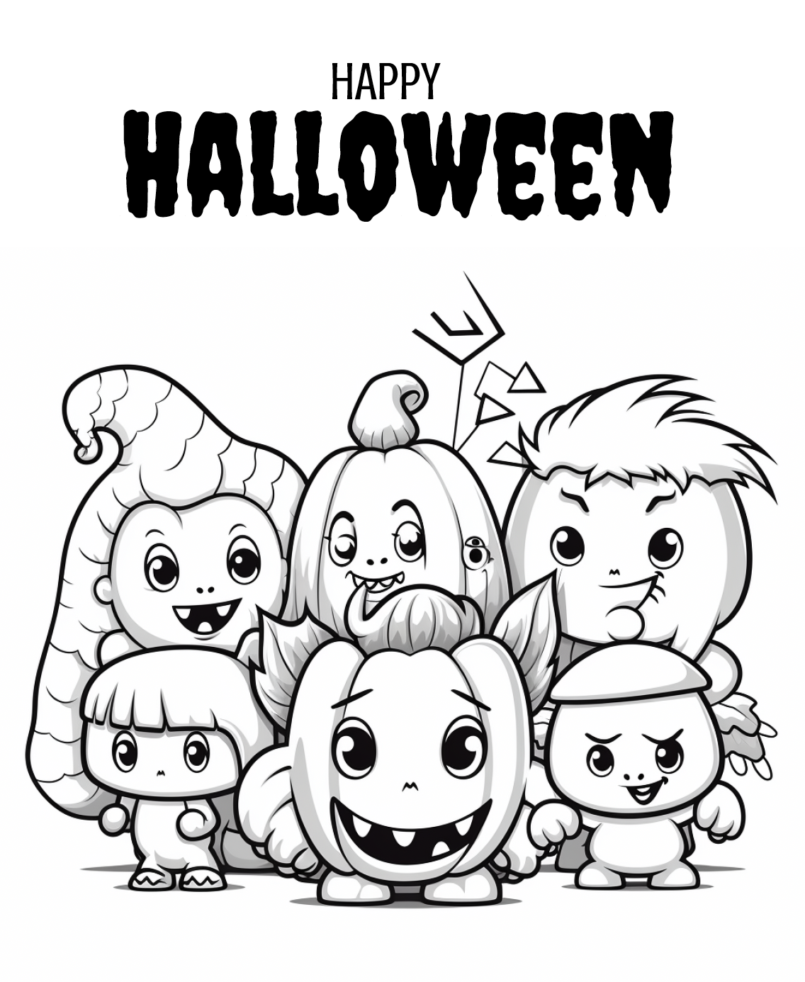 Cute Baby Monster Halloween Coloring Pages - Free printable coloring ...