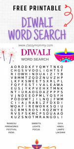 Free Printable Diwali Word Search - Classy Mommy