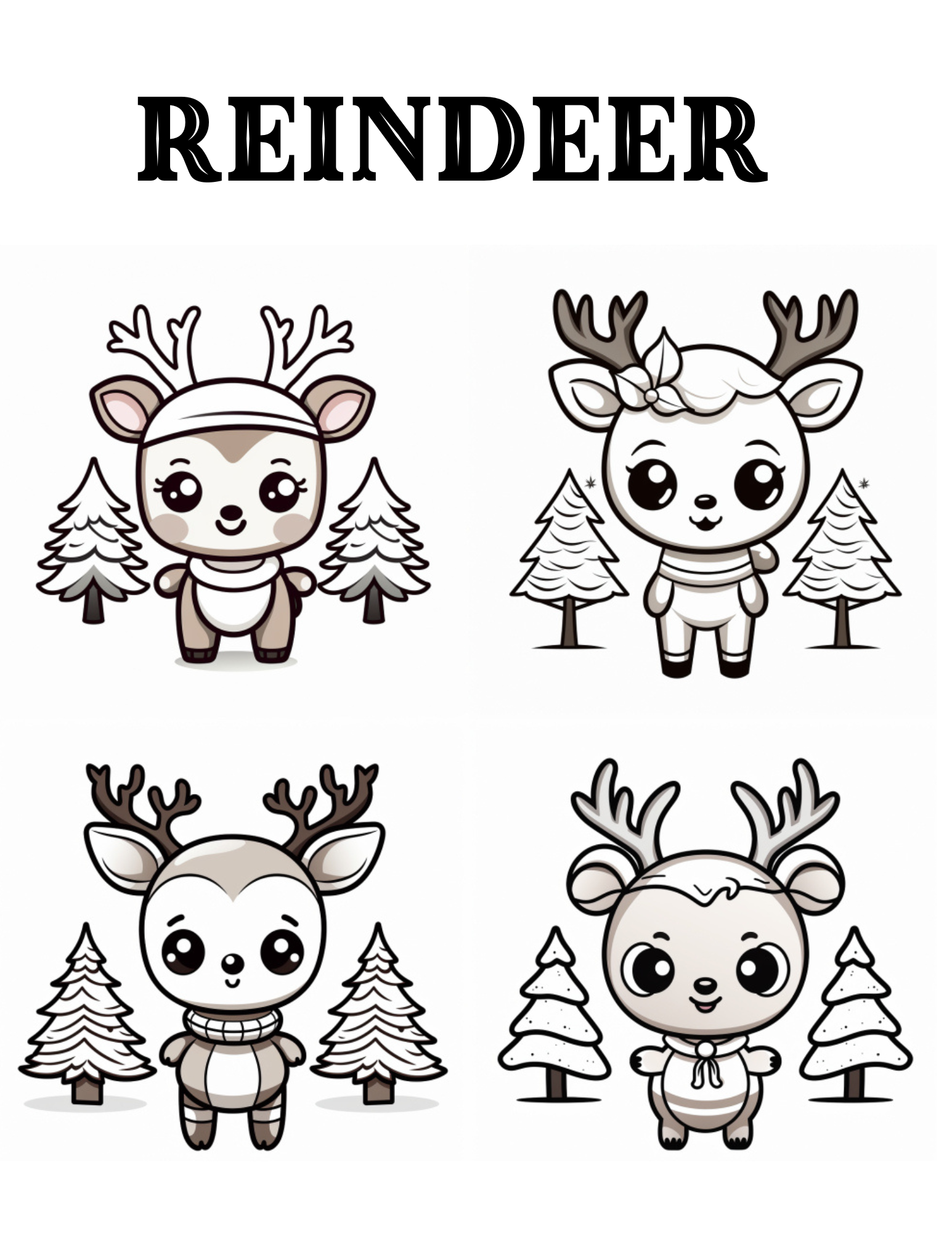Free Printable Reindeer Coloring Pages - Classy Mommy