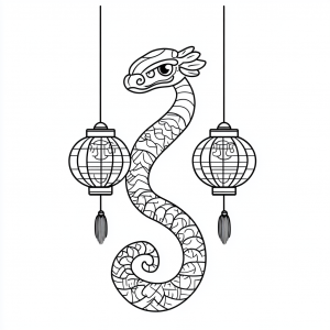 Free Printable 2025 Chinese New Year of the Snake Coloring Pages ...